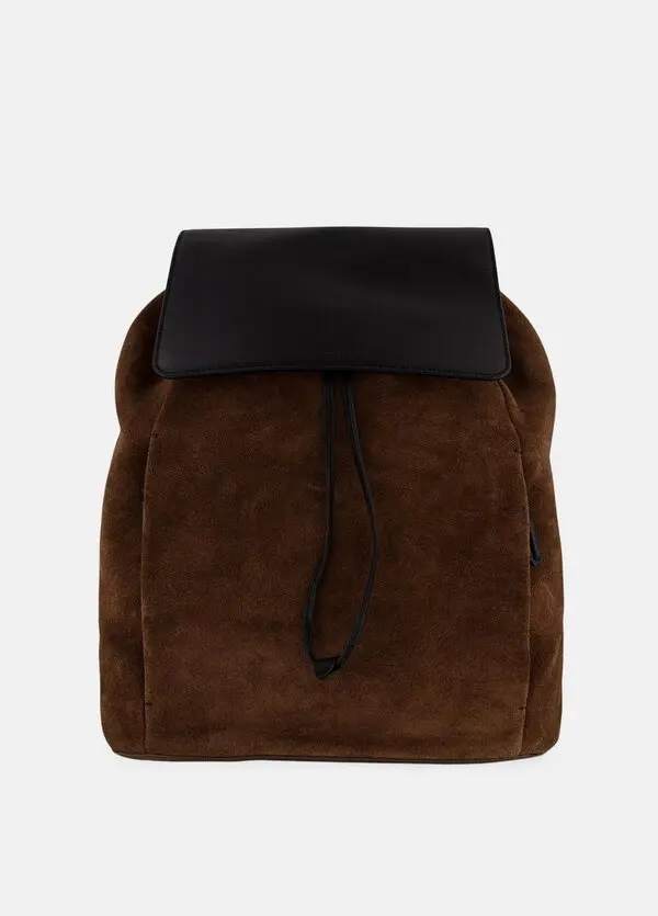 Vince Drayton Suede Flap Backpack - Chocolate