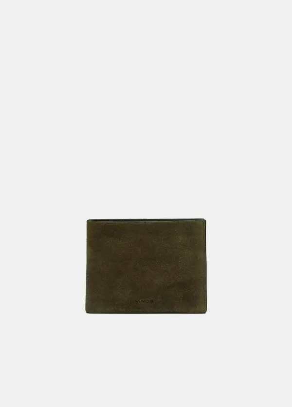 Vince Suede Bifold Wallet - Driver Green