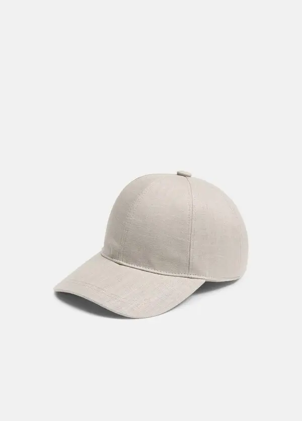 Vince Linen Baseball Cap - Jet