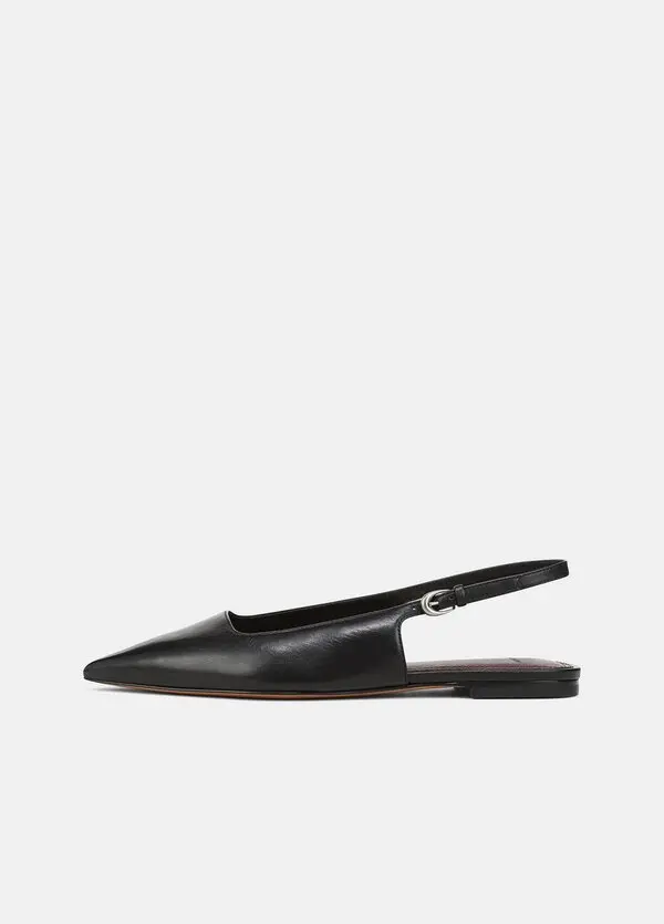Vince Gracy Leather Slingback Flat - Black