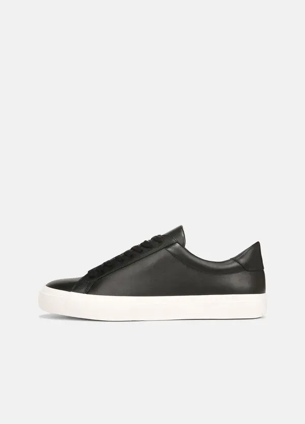 Vince Fulton Leather Low Top Sneakers - Black