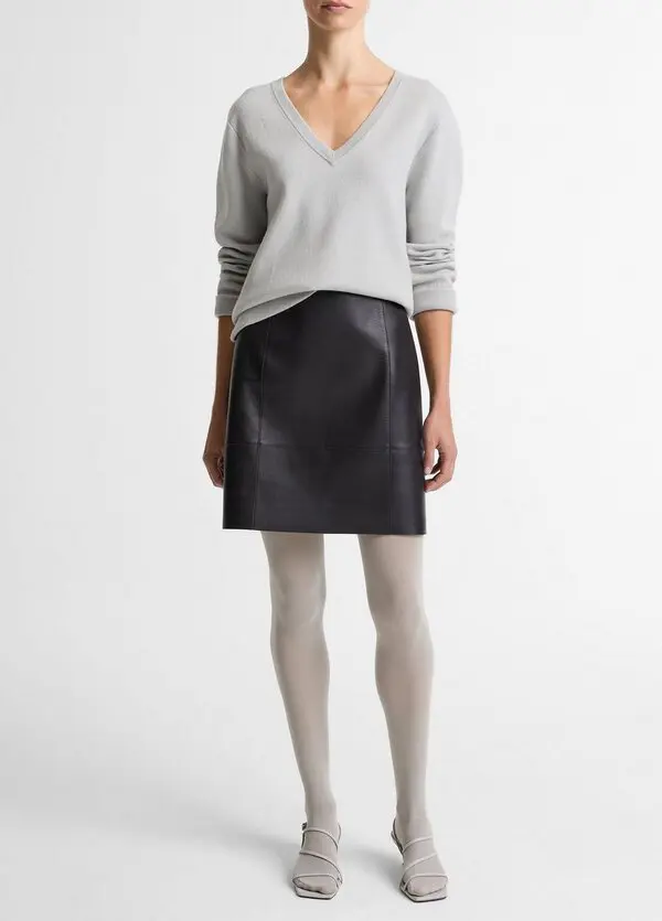 Vince Bonded Lambskin A-line Skirt