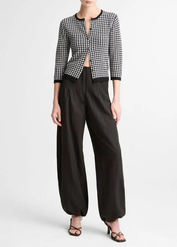 Vince Pintuck High-rise Wide-leg Drawcord-hem Pant