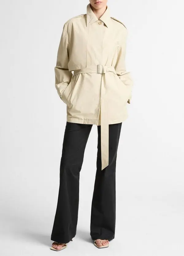 Vince Cotton-blend Short Trench Coat