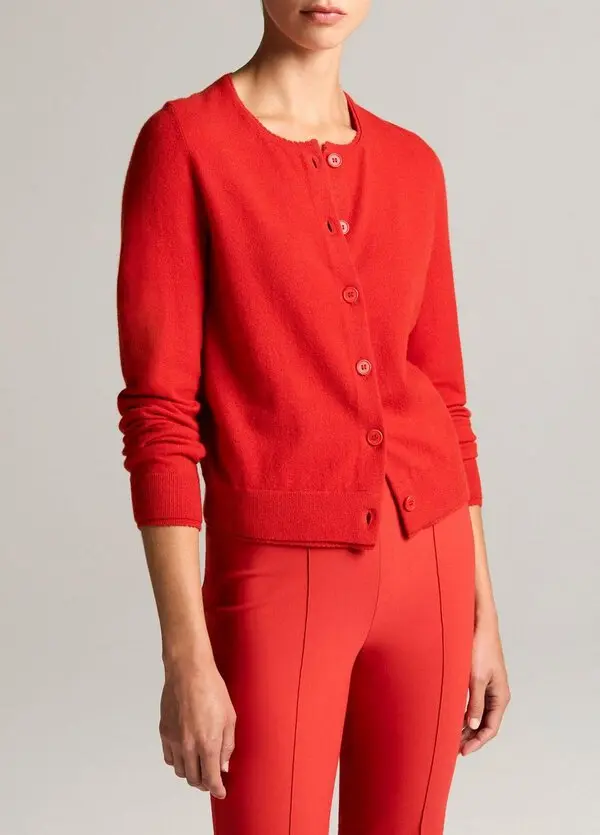Vince Scallop-trim Wool & Cashmere-blend Cardigan - Poppy