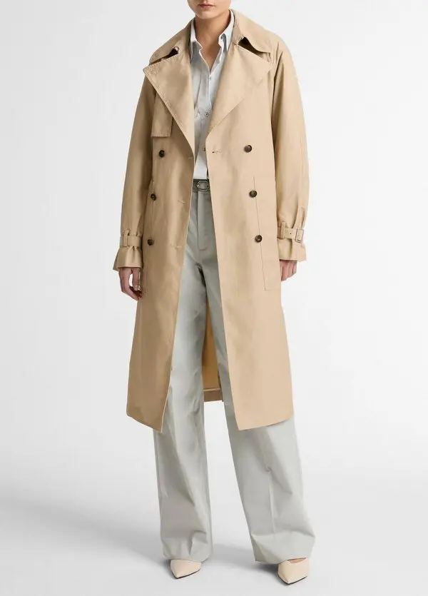 Vince Fine Cotton-blend Twill Trench Coat