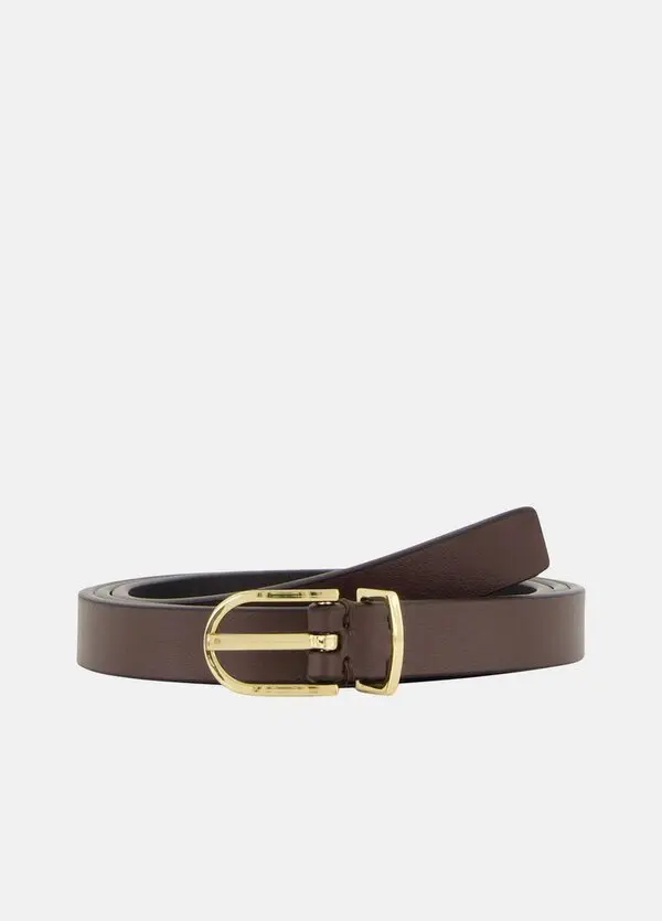 Vince 14mm Metal-loop Belt - Cacao Brown