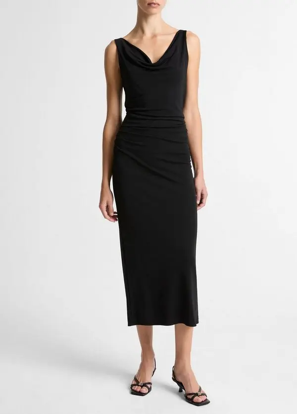 Vince Matte Jersey Cowl Neck Tank Dress
