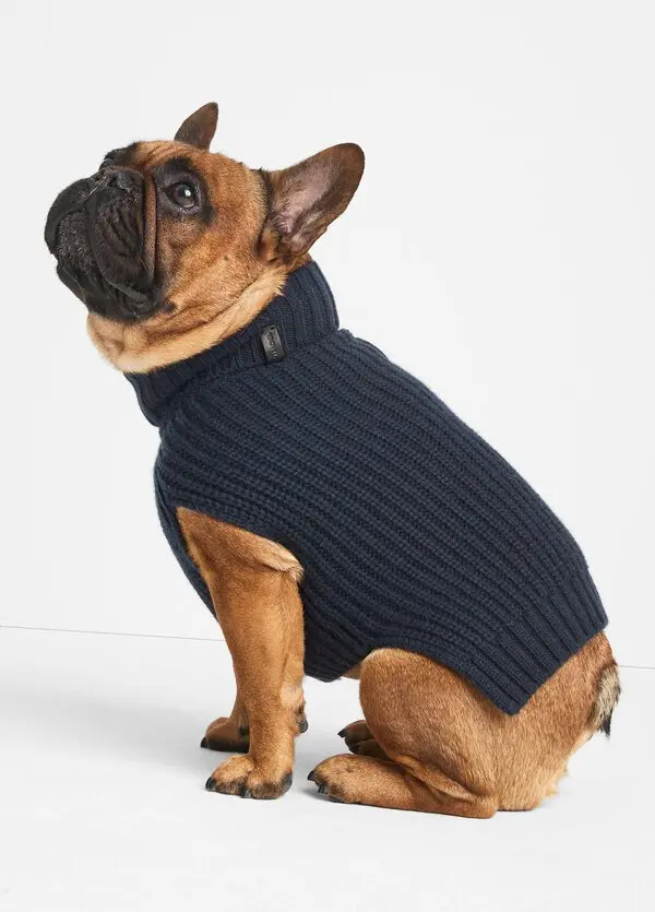 Vince Wool And Cashmere Shaker-stitch Dog Sweater - Coastal Blue