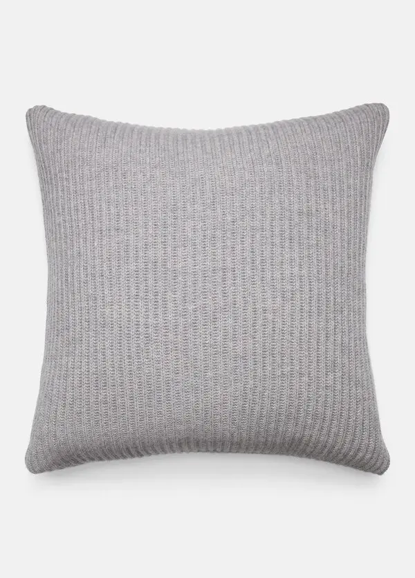 Vince Wool And Cashmere Cardigan-stitch Pillow - Heather Grey