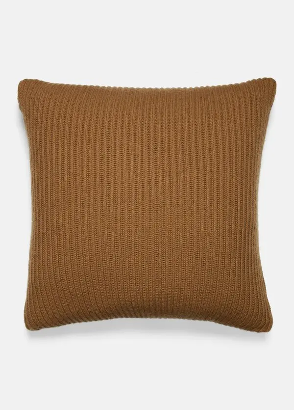 Vince Wool And Cashmere Cardigan-stitch Pillow - Mink