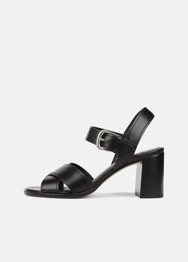 Vince Salma Leather Heeled Sandal - Black