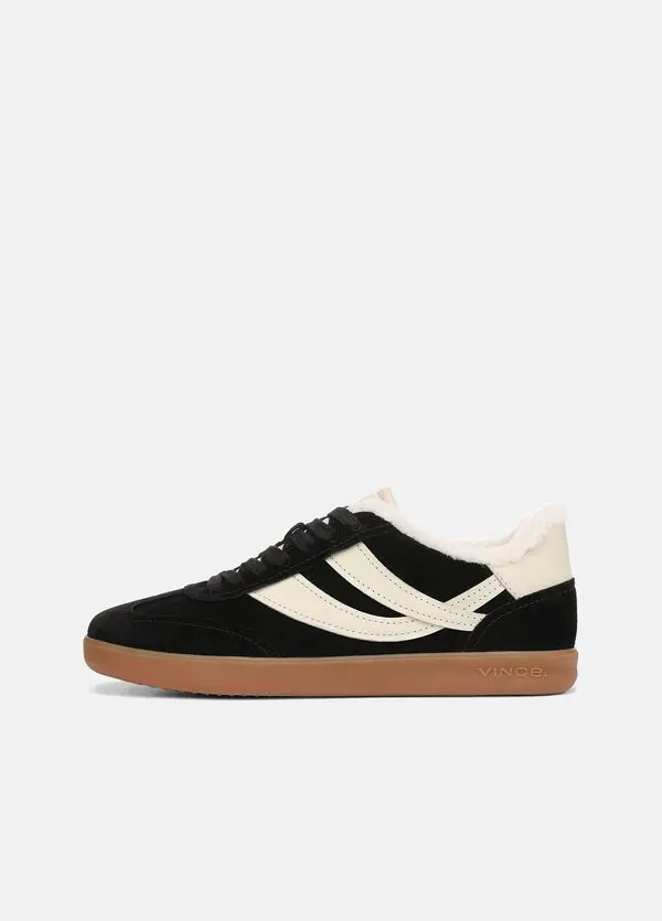 Vince Oasis Suede & Shearling Sneakers - Black