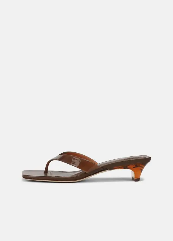 Vince San Juan Jelly Heeled Thong Sandal - Saddle