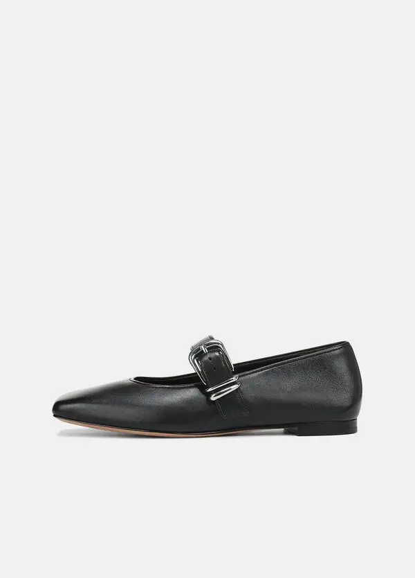 Vince Daniela Leather Mary Jane Flat - Black