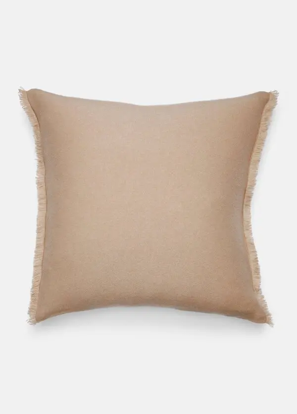 Vince Cashmere Reverse Jersey Pillow - Camel