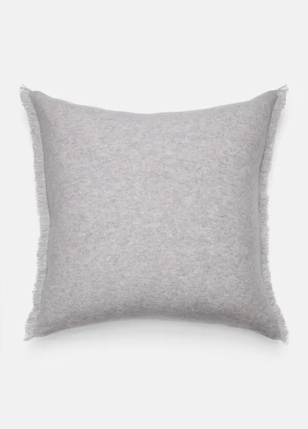 Vince Cashmere Reverse Jersey Pillow - Heather Grey