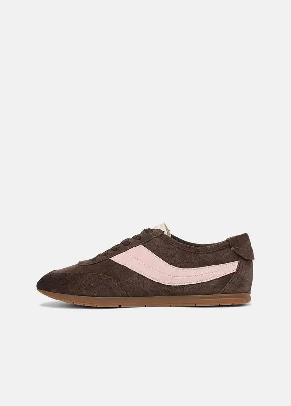 Vince Suede And Leather Slip-on Runner Sneakers - Dark Mocha/rosewater
