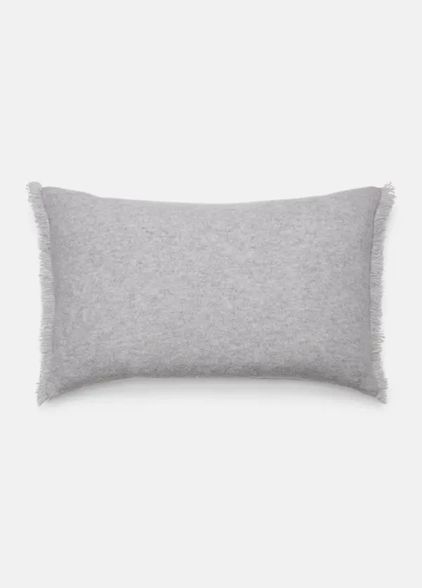 Vince Cashmere Reverse Jersey Rectangle Pillow - Heather Grey