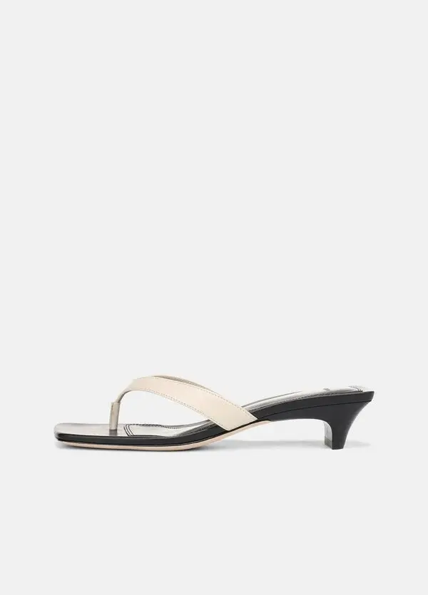 Vince San Juan Leather Heeled Thong Sandal - Moonlight