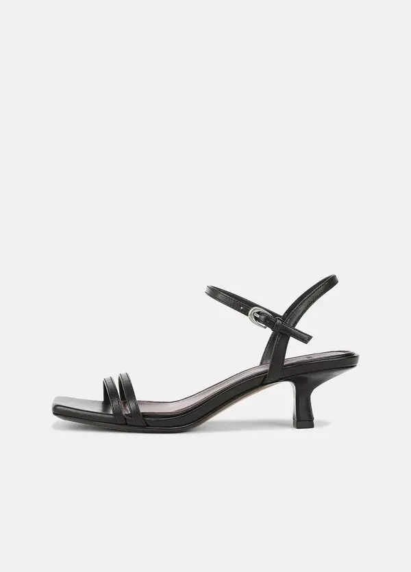 Vince Tilda Leather Heeled Sandal - Black