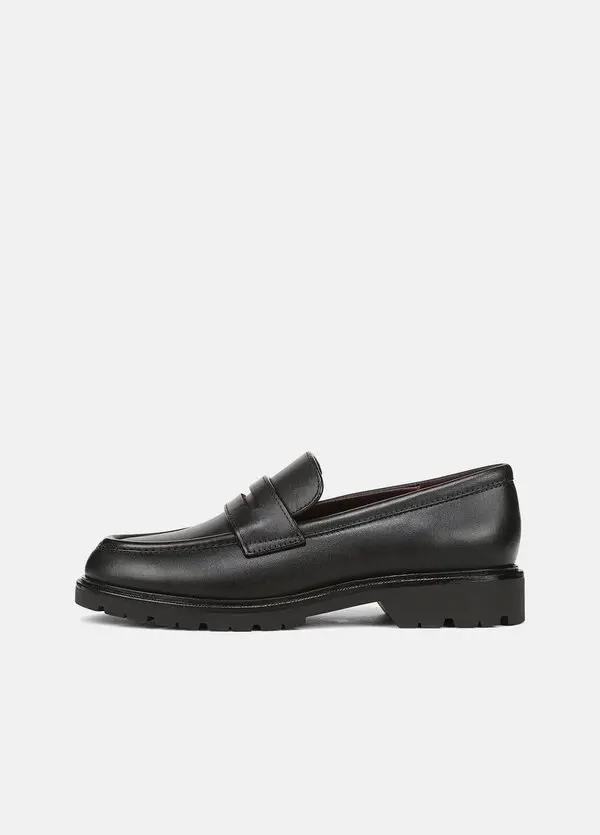 Vince Siena Leather Lug-sole Loafer - Black