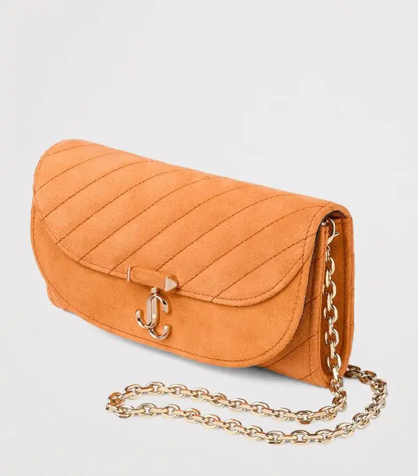 JIMMY CHOO Curve Leather Chain Wallet - Orange