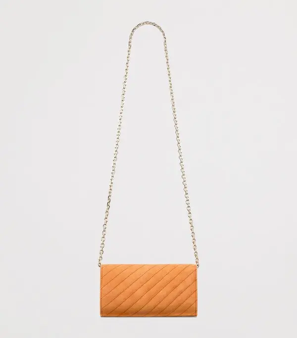 JIMMY CHOO Curve Leather Chain Wallet - Orange