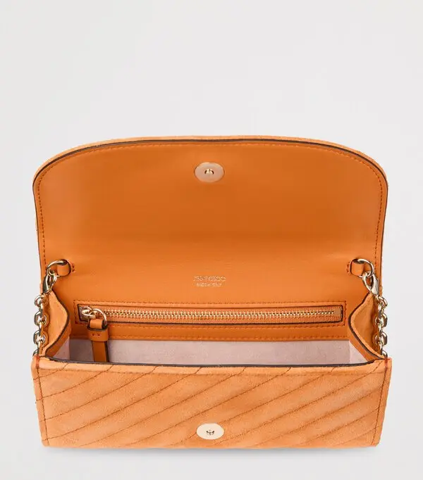 JIMMY CHOO Curve Leather Chain Wallet - Orange