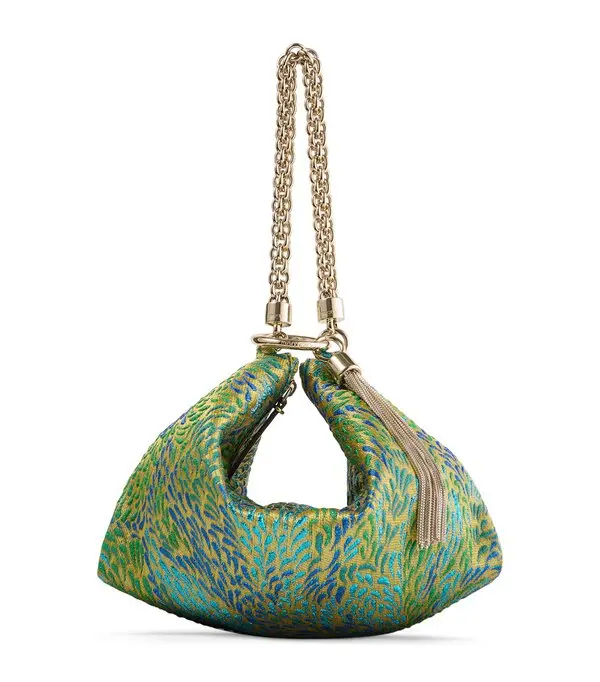 JIMMY CHOO Callie Metallic Canvas Clutch Bag