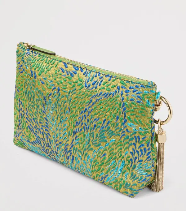 JIMMY CHOO Callie Metallic Canvas Clutch Bag