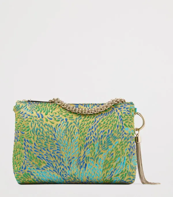JIMMY CHOO Callie Metallic Canvas Clutch Bag