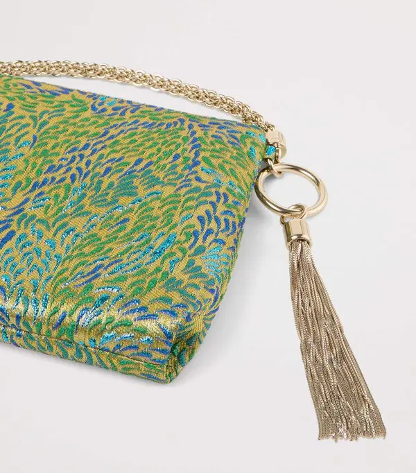 JIMMY CHOO Callie Metallic Canvas Clutch Bag