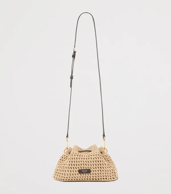 JIMMY CHOO Small Raffia Shoulder Bag