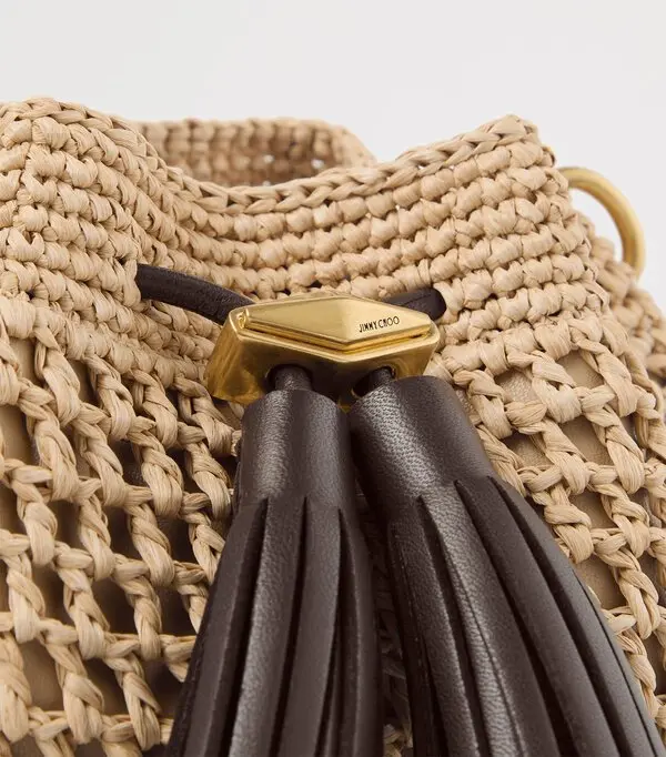 JIMMY CHOO Small Raffia Shoulder Bag