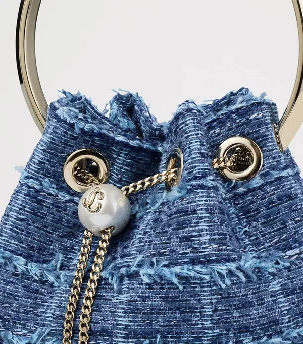 JIMMY CHOO Bon Bon Denim Top Handle Bag