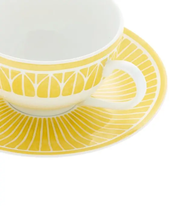 Christofle Malmaison Riviera Teacup And Saucer - Yellow