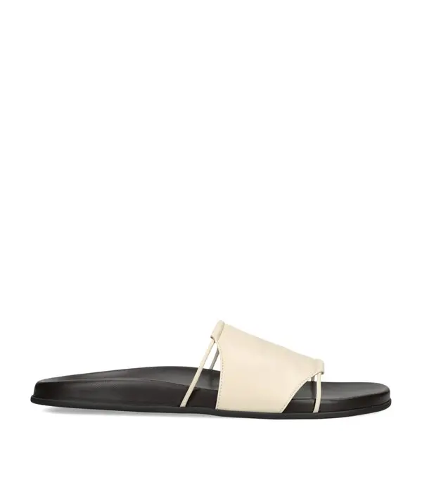 THE ROW Vivienne Leather Slides - White