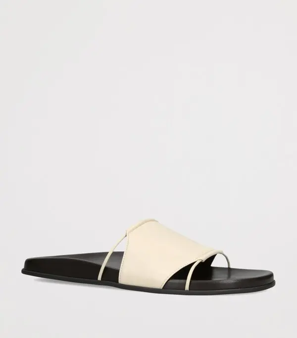 THE ROW Vivienne Leather Slides - White