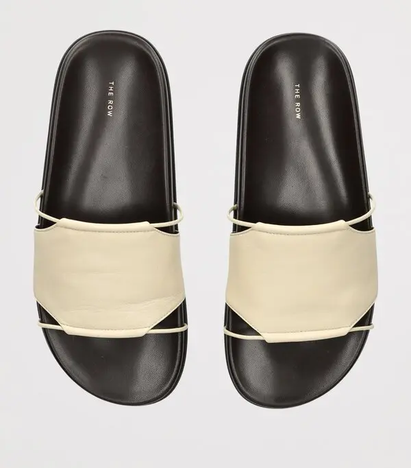 THE ROW Vivienne Leather Slides - White