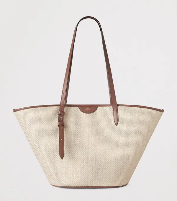 Mulberry Raffia Basket Tote Bag