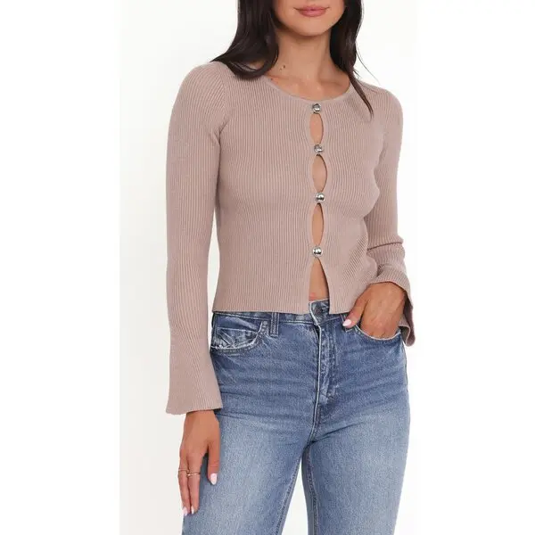 PETAL & PUP Rosienna Ribbed Keyhole Cutout Sweater