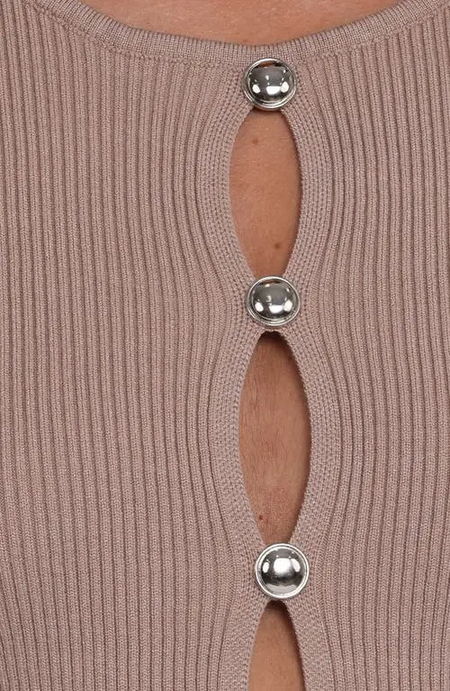 PETAL & PUP Rosienna Ribbed Keyhole Cutout Sweater