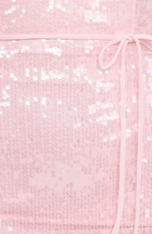 PETAL & PUP Strapless Sequin Maxi Dress With Sheer Skirt And Slit