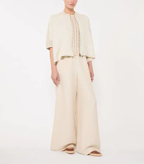 Max Mara Linen Zip-up Cardigan