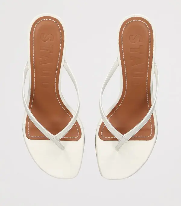 Staud Freja Kitten Heel Sandals - White
