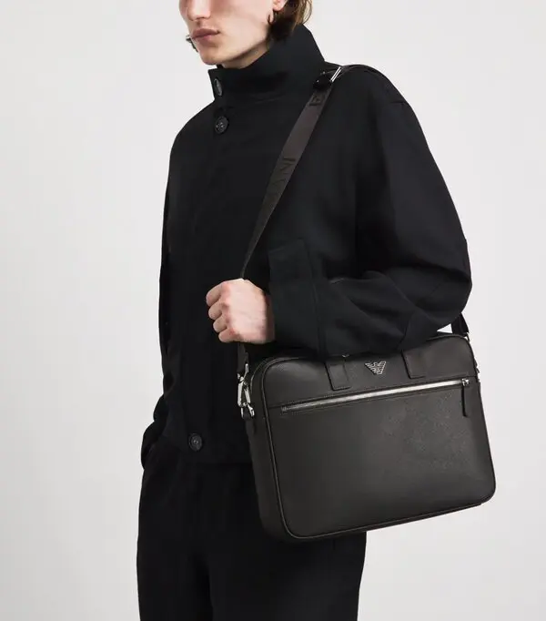 Emporio Armani Saffiano Leather Briefcase