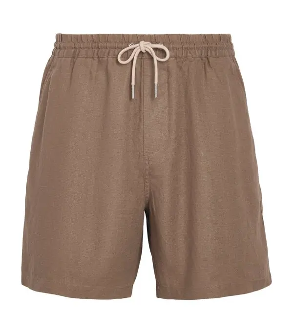 NN.07 Gregor Linen Drawstring Shorts - Brown