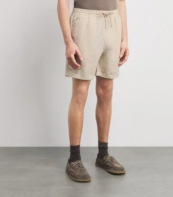 NN.07 Nn07 Linen Drawstring Gregor Shorts - Ivory