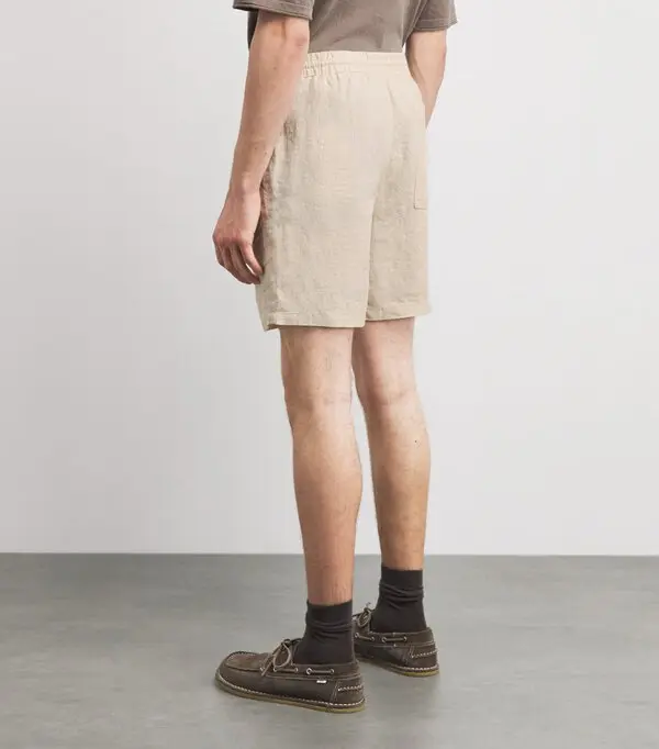 NN.07 Nn07 Linen Drawstring Gregor Shorts - Ivory